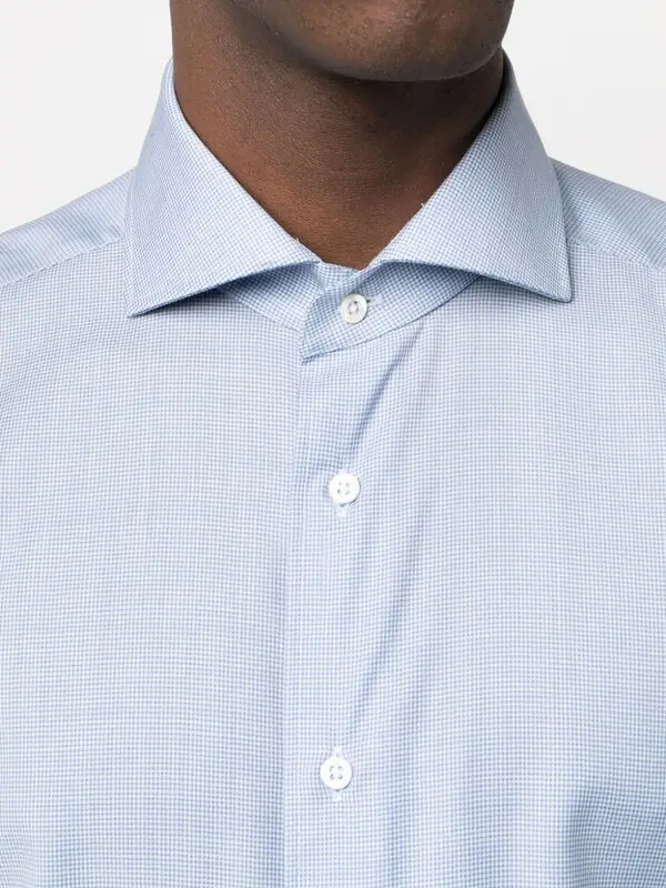 Corneliani Plaid Long-sleeve Wool Shirt