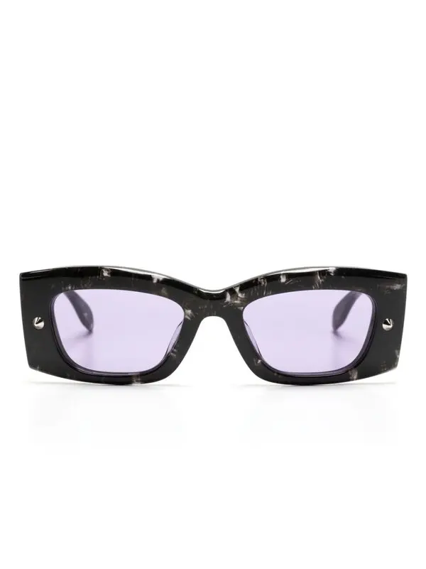 Alexander McQueen Spike Studs Rectangular-frame Sunglasses