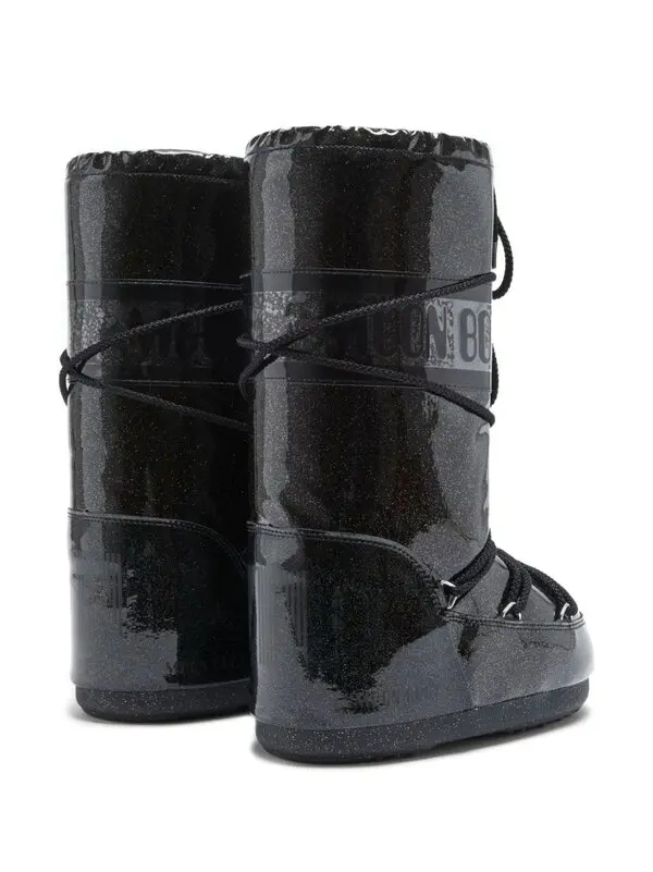 Moon Boot Icon Glitter Snow Boots - Black