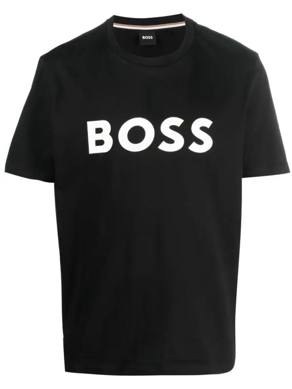 BOSS Logo-print Cotton T-shirt - Black