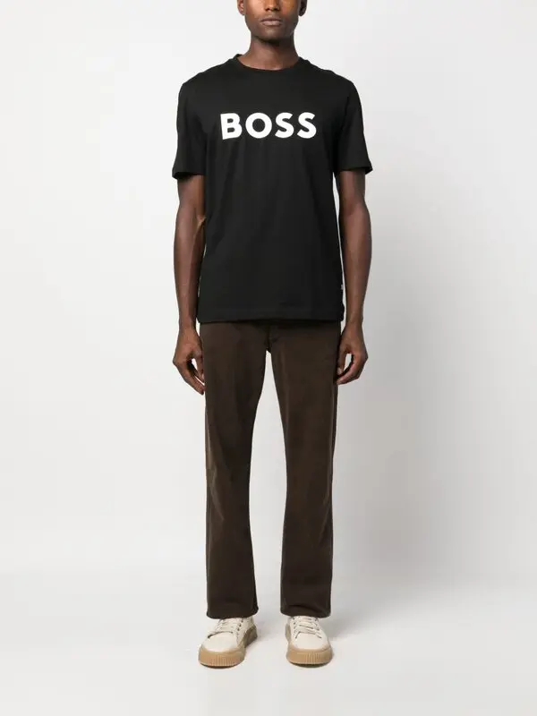 BOSS Logo-print Cotton T-shirt - Black