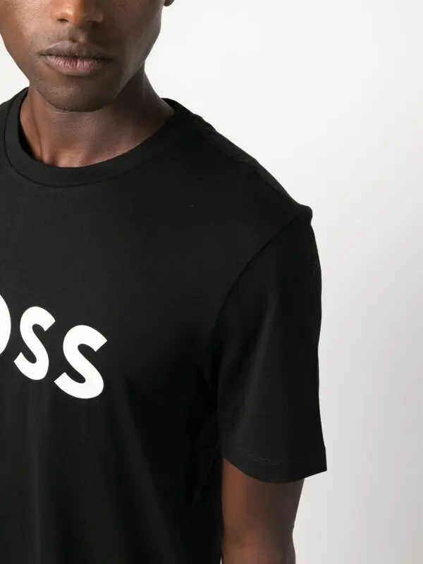 BOSS Logo-print Cotton T-shirt - Black