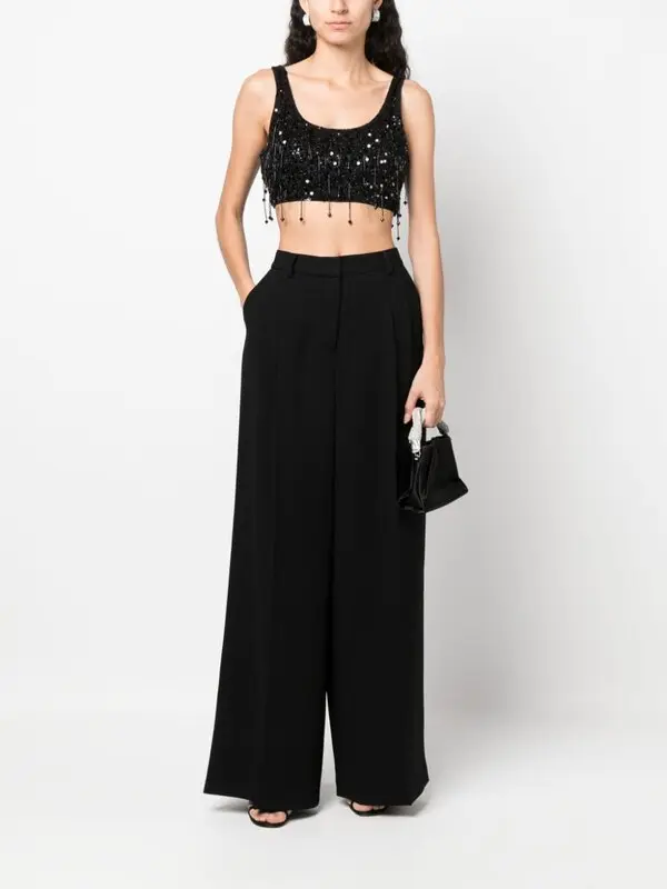 Simkhai Sanaz Pleated Palazzo Pants - Black