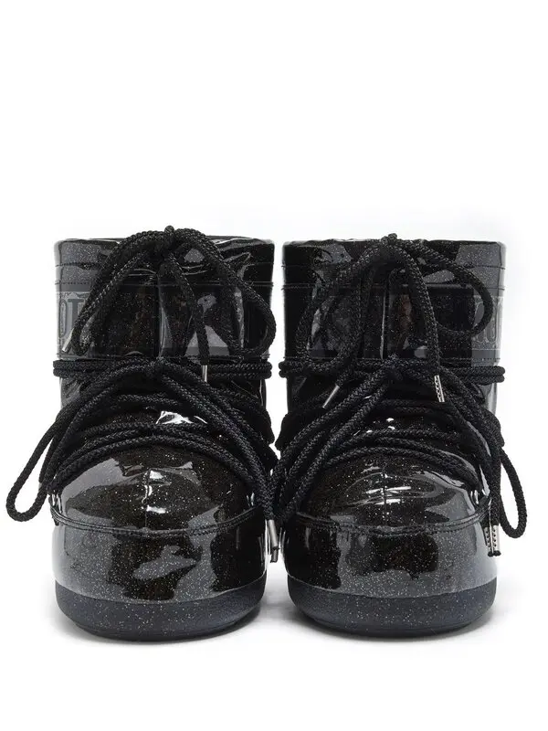 Moon Boot Icon Low Glitter Boots - Black
