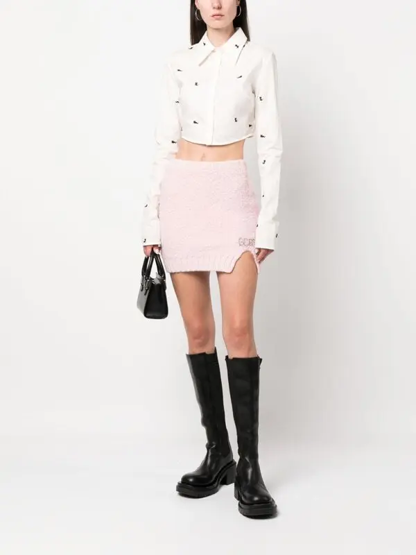 Gcds Hairy Logo-plaque Miniskirt