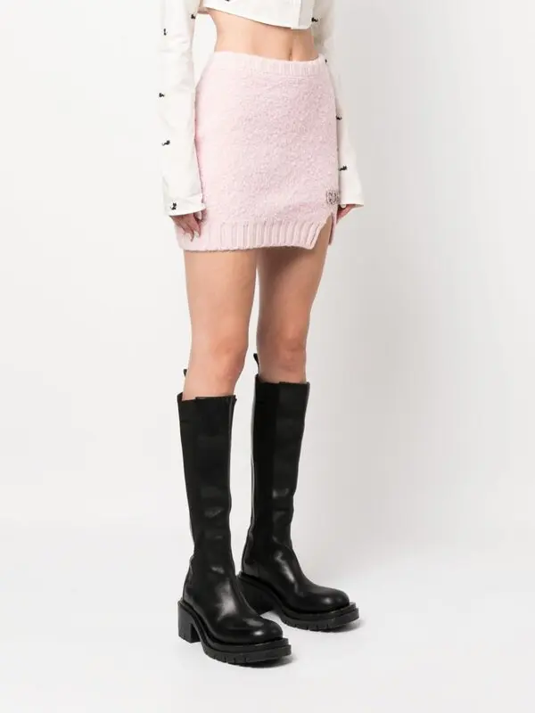 Gcds Hairy Logo-plaque Miniskirt