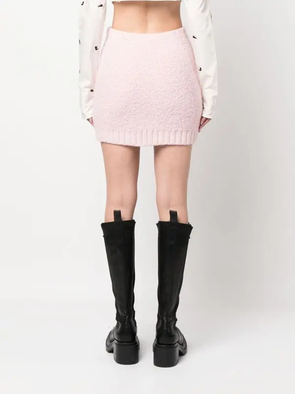Gcds Hairy Logo-plaque Miniskirt