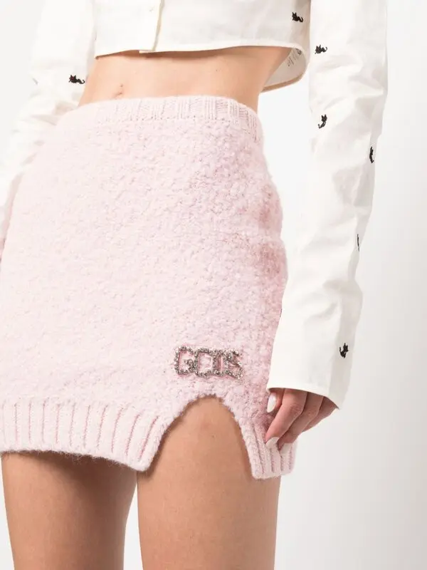 Gcds Hairy Logo-plaque Miniskirt