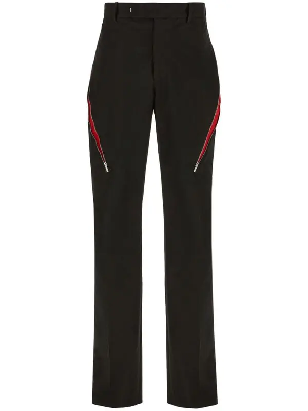 FERRAGAMO Tailored Trousers With Zip Detail - Black