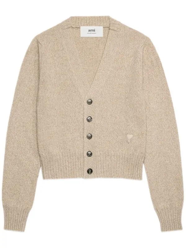 AMI Paris Heart-embroidered Cardigan