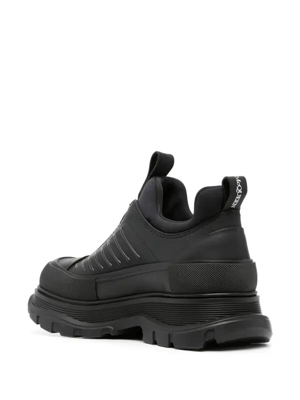 Alexander Mcqueen Zip-Up Leather Sneakers In Black - 58% Off