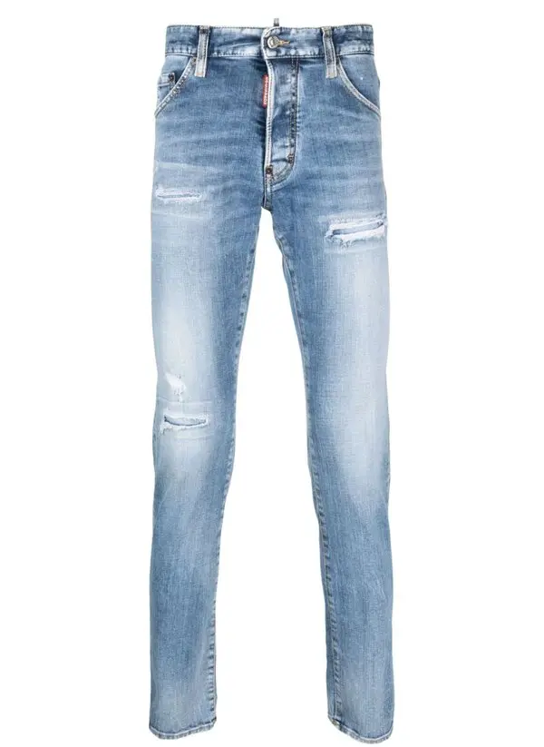 Dsquared2 Distressed Straight-leg Jeans