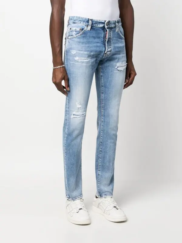 Dsquared2 Distressed Straight-leg Jeans