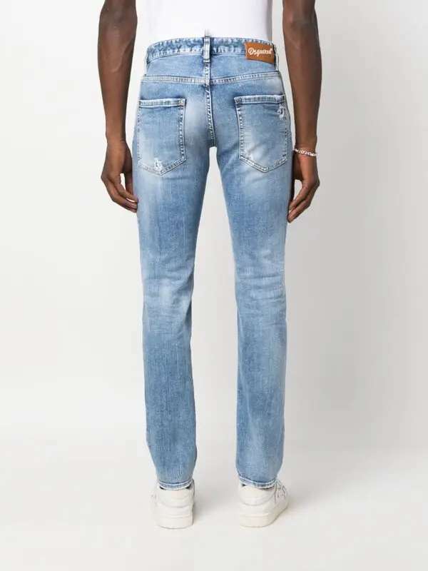 Dsquared2 Distressed Straight-leg Jeans