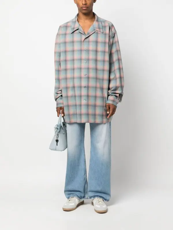 Maison Margiela X Pendleton Checked Wool Shirt - Blue | Editorialist