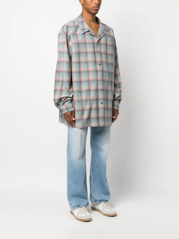 Maison Margiela X Pendleton Checked Wool Shirt - Blue | Editorialist