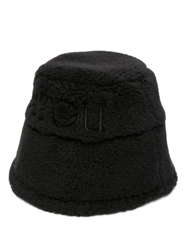 Patou Embroidered Fleece Bucket Hat - Black
