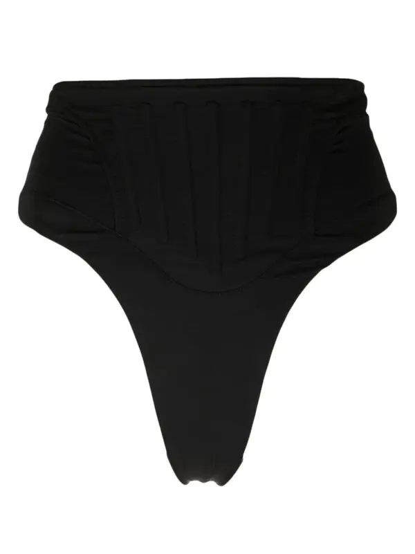 MUGLER Corset High-waist Bikini Bottoms - Black