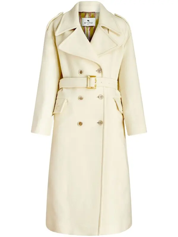 Etro Belted-waist Double-breasted Coat
