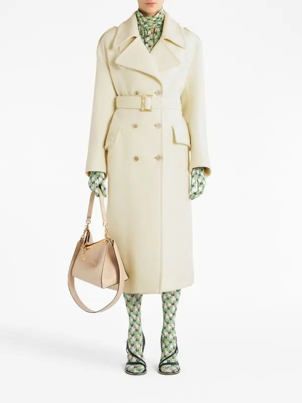 Etro Belted-waist Double-breasted Coat