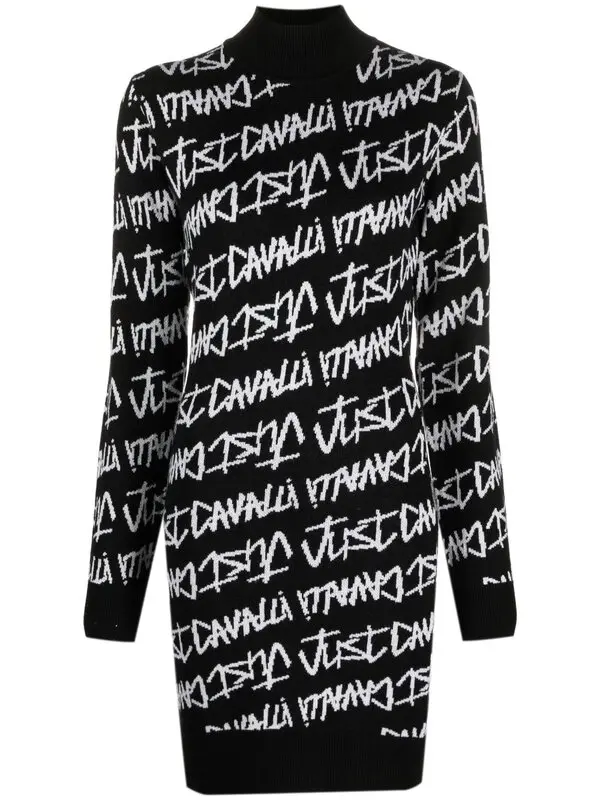 Just Cavalli Intarsia-knit Logo Dress