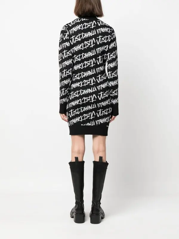 Just Cavalli Intarsia-knit Logo Dress