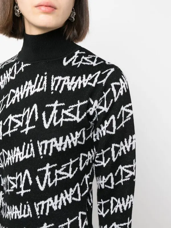 Just Cavalli Intarsia-knit Logo Dress