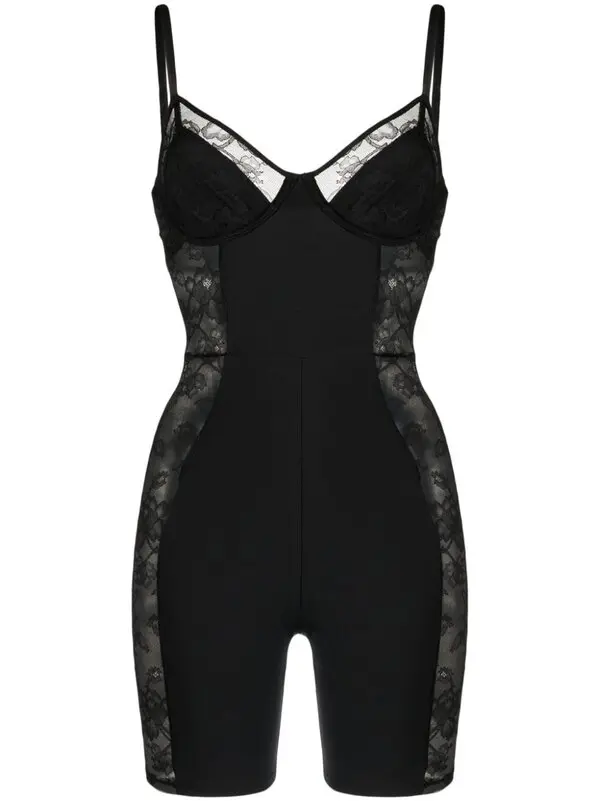 FLEUR DU MAL Short Catsuit - Black