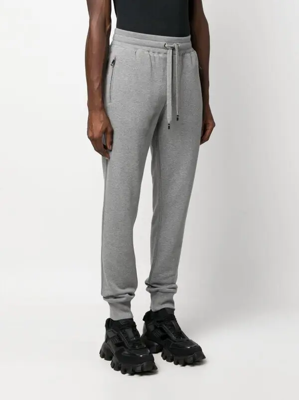 Dolce & Gabbana Drawstring Cotton Track Pants - Grey