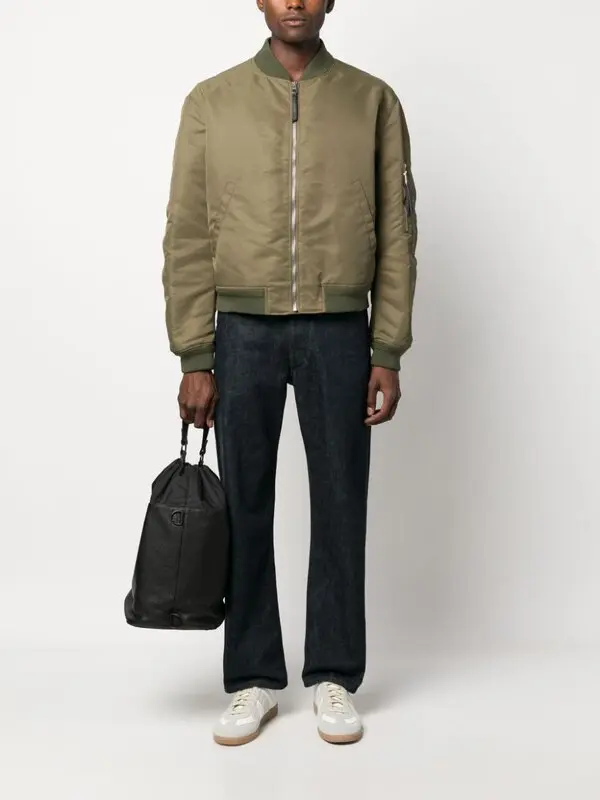 Loewe Zip-Up Bomber Jacket In Green - 37% Off | Editorialist