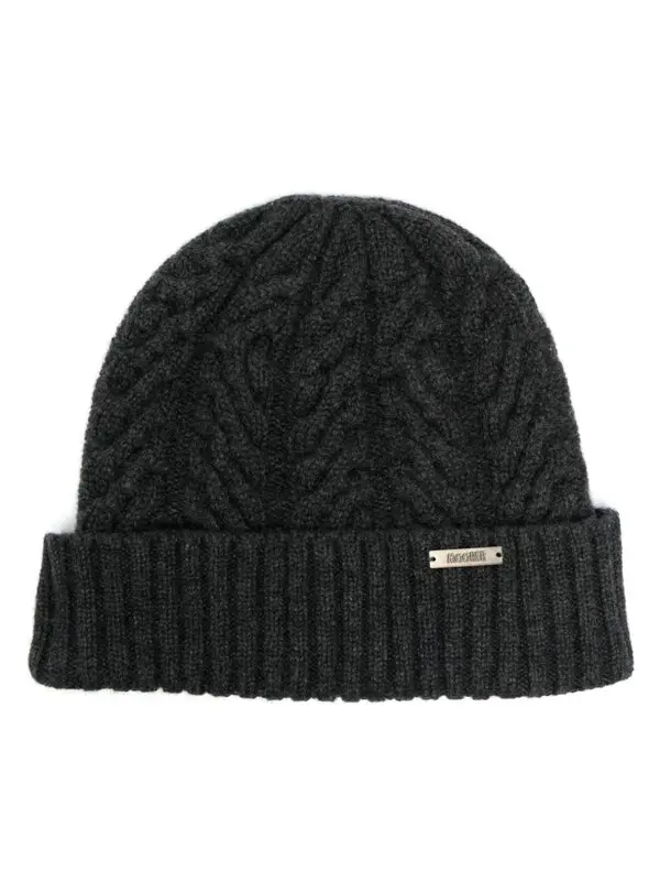 MOORER Logo-plaque Cashmere Beanie