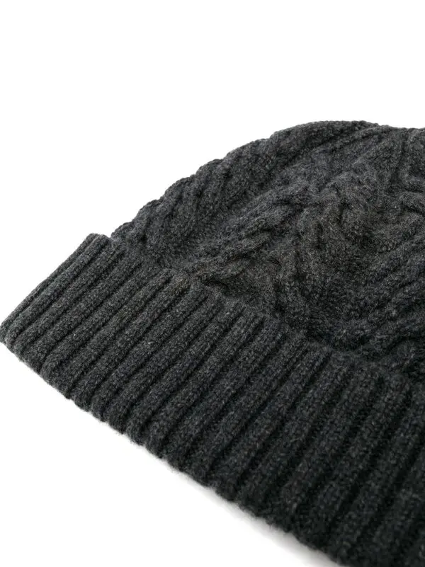 MOORER Logo-plaque Cashmere Beanie