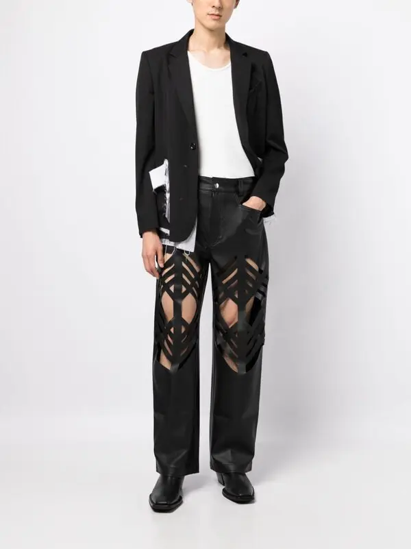 AV VATTEV Laser-cut Straight-leg Trousers