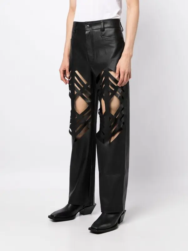 AV VATTEV Laser-cut Straight-leg Trousers