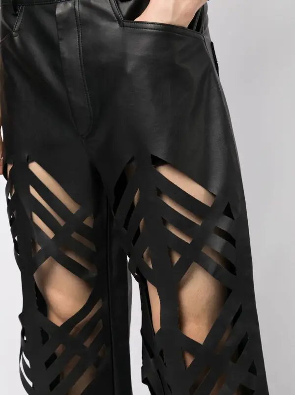 AV VATTEV Laser-cut Straight-leg Trousers