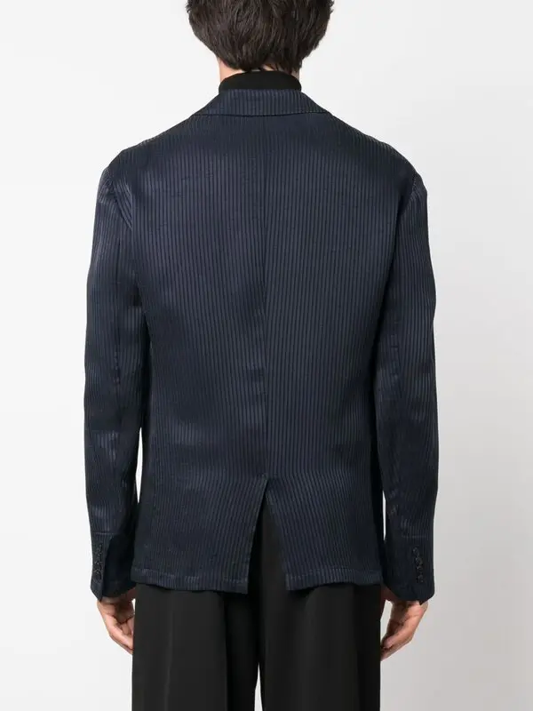 Giorgio Armani Striped Single-breasted Blazer