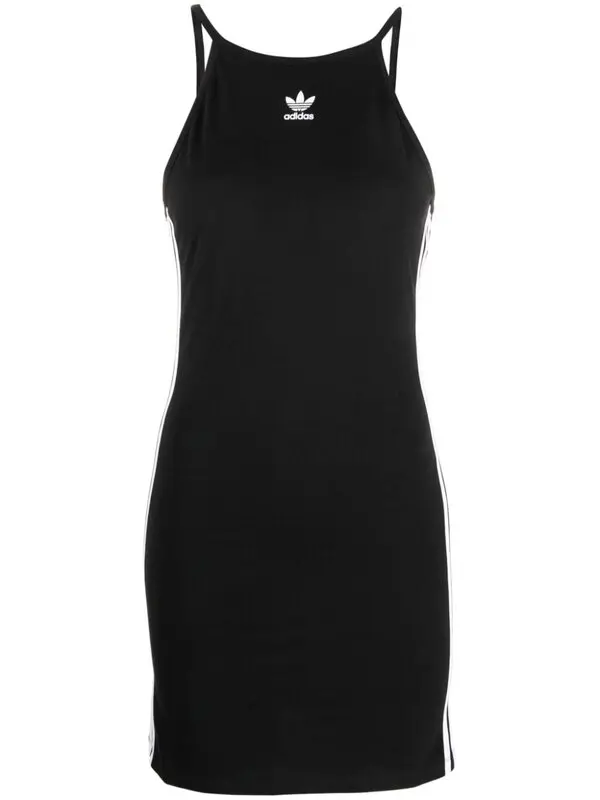 Adidas Logo-embroidered Sleeveless Dress - Black