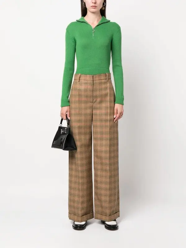 Kenzo Checked Wide-leg Trousers