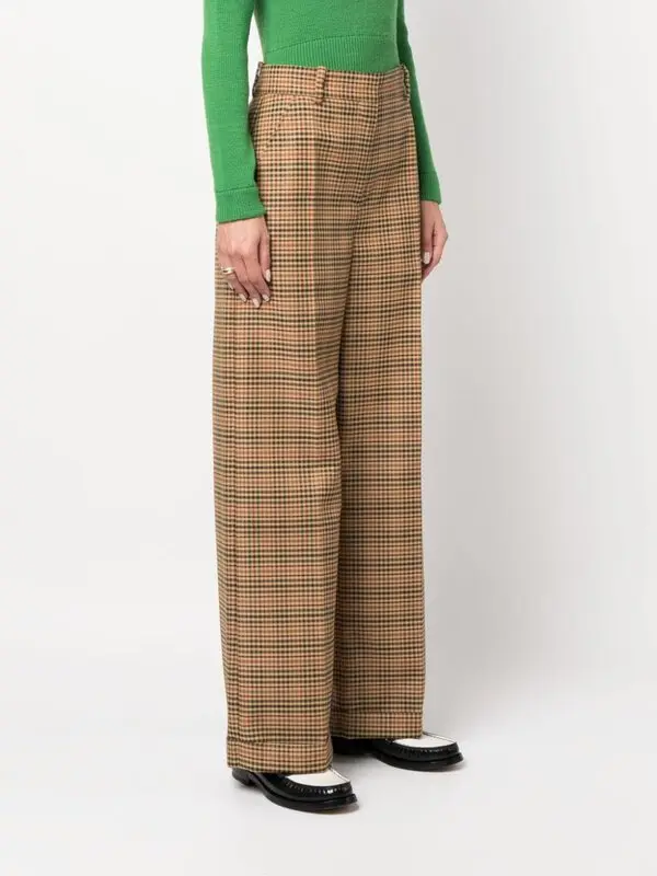 Kenzo Checked Wide-leg Trousers