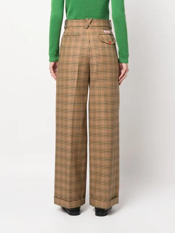 Kenzo Checked Wide-leg Trousers