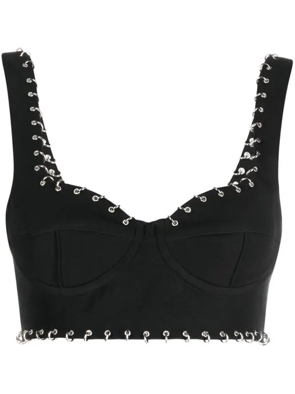 Patrizia Pepe Piercing-detail Cropped Top