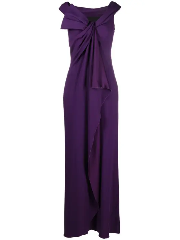 Alberta Ferretti Off-shoulder Gathered Gown