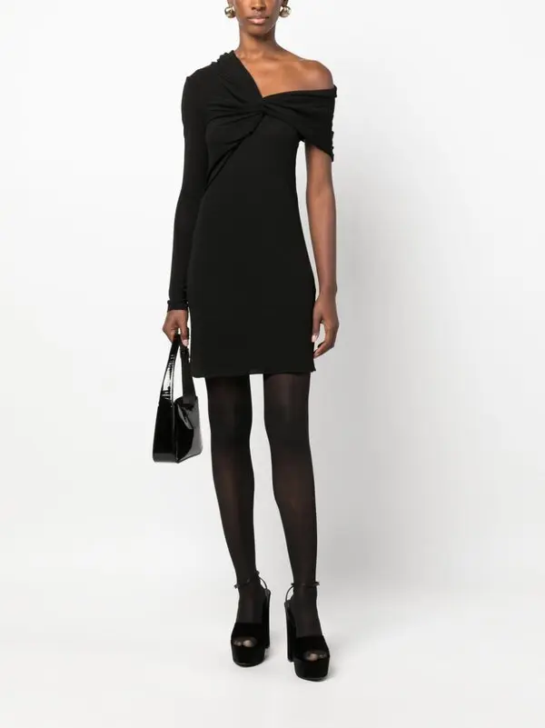 Saint Laurent Twist-front Asymmetric Minidress