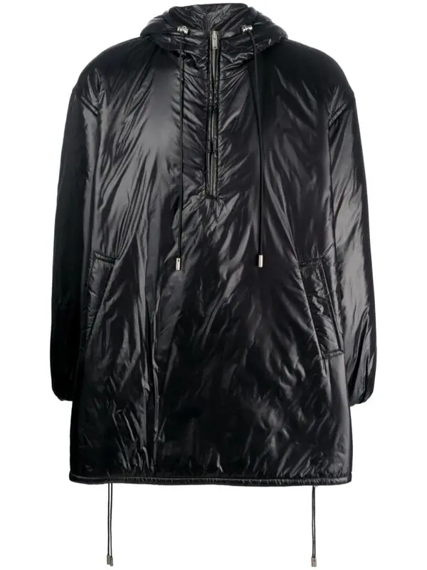 Saint Laurent Cassandre Logo Raincoat - Black