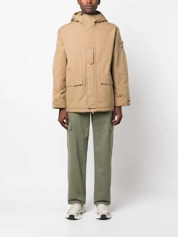 Stone Island Garment-dyed Cotton Hooded Jacket - Neutrals