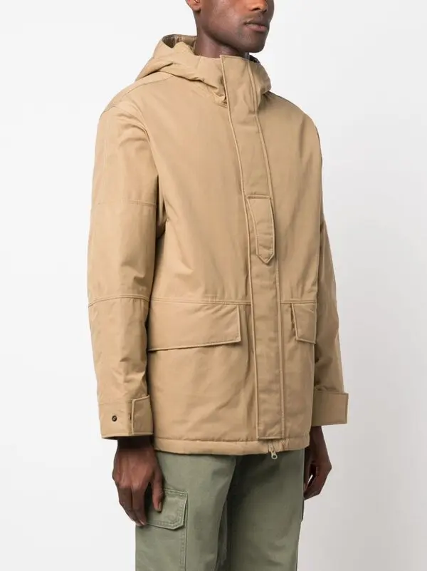 Stone Island Garment-dyed Cotton Hooded Jacket - Neutrals
