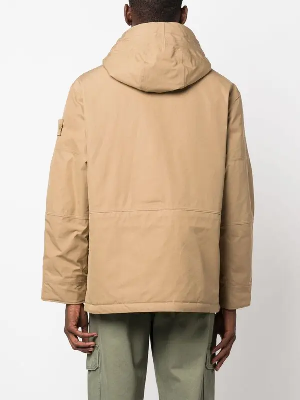 Stone Island Garment-dyed Cotton Hooded Jacket - Neutrals