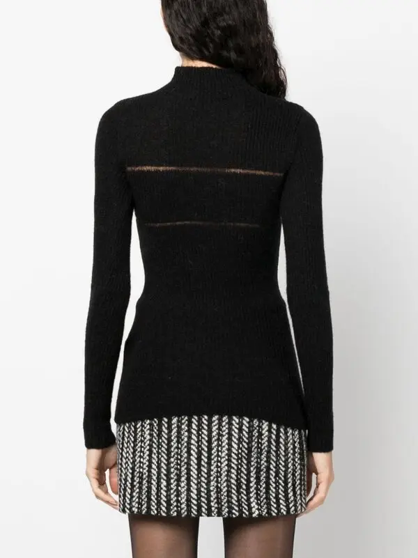 MSGM Mock-neck Knitted Top - Black