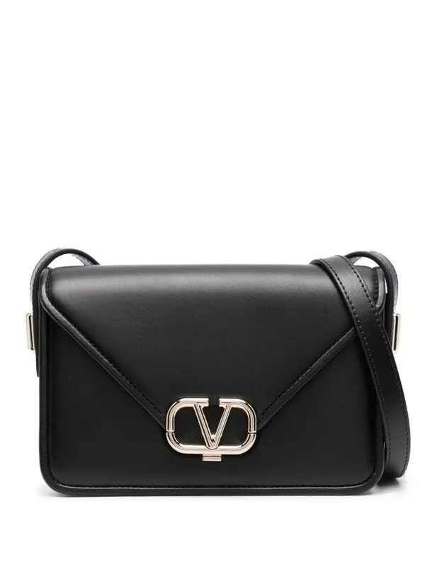 Valentino Garavani Small Letter Leather Shoulder Bag - Black