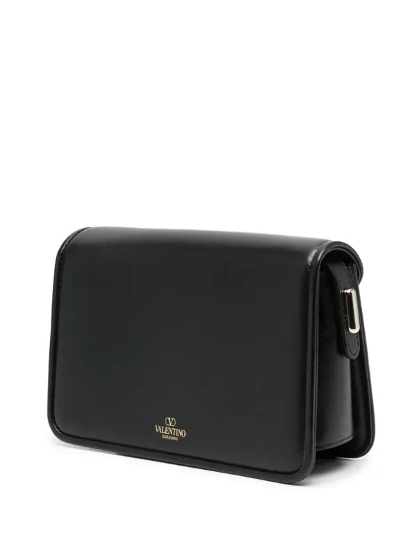 Valentino Garavani Small Letter Leather Shoulder Bag - Black